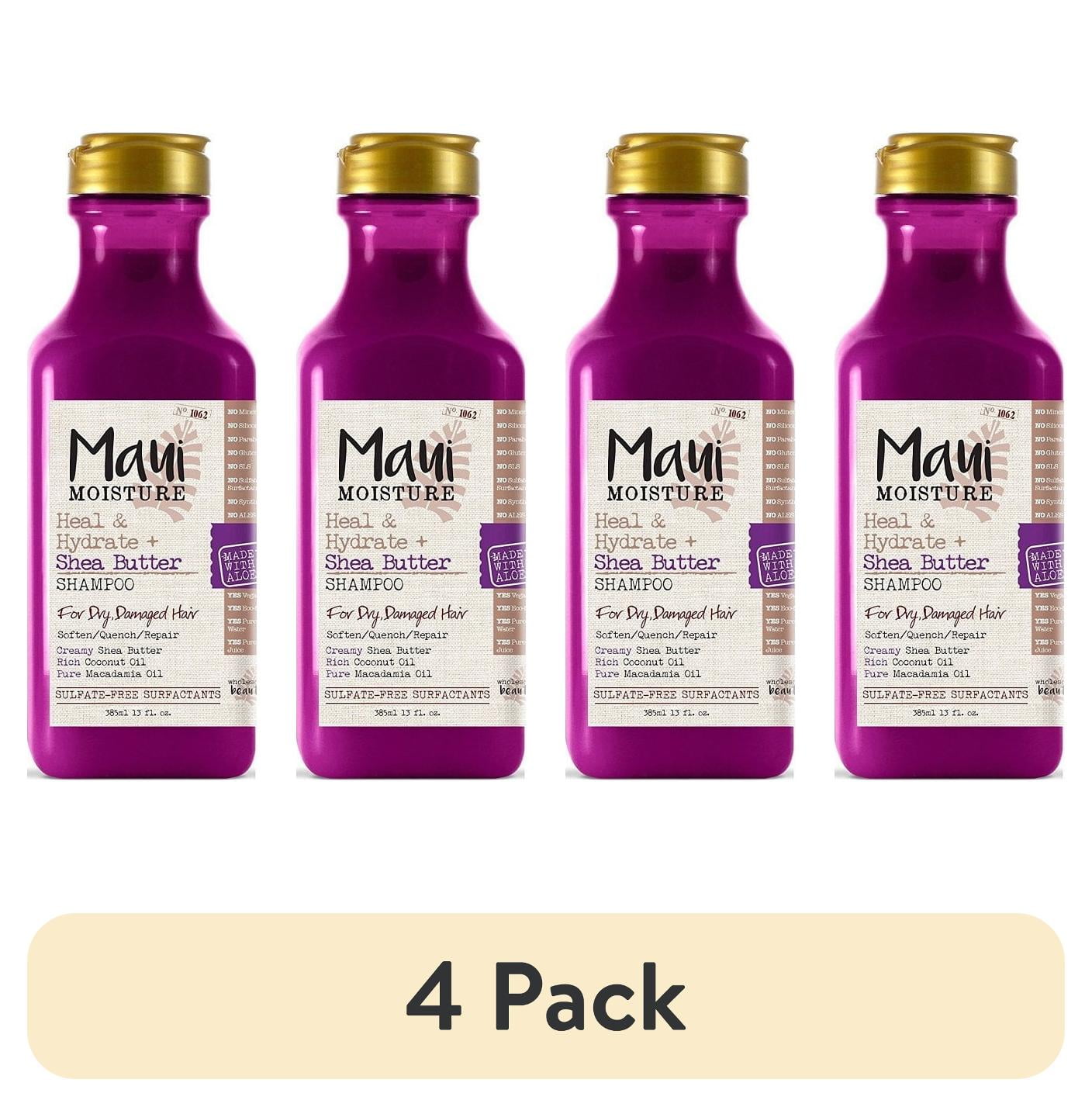 (4 pack) Maui Heal & Hydrate + Shea Butter Shampoo, 13 fl oz - Walmart.com