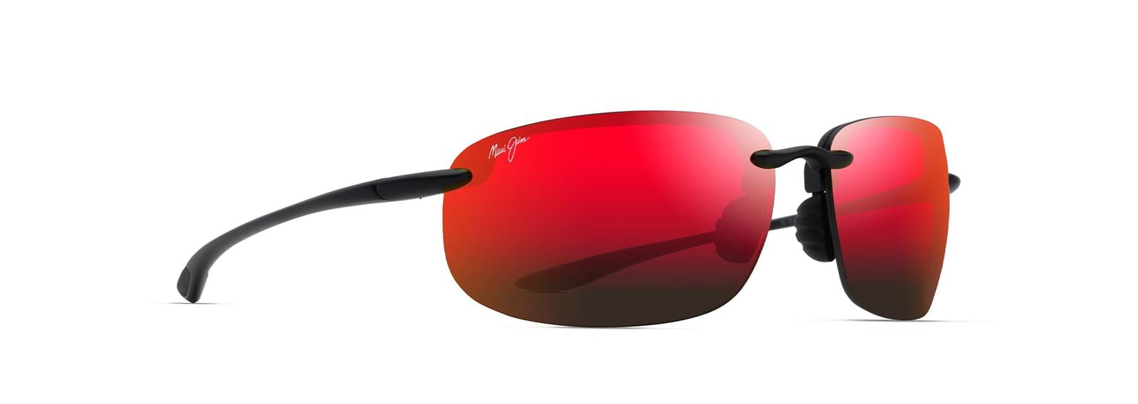 Maui Jim Hookipa Xlarge Oval Sunglasses Matte Black Frame W Hawaii