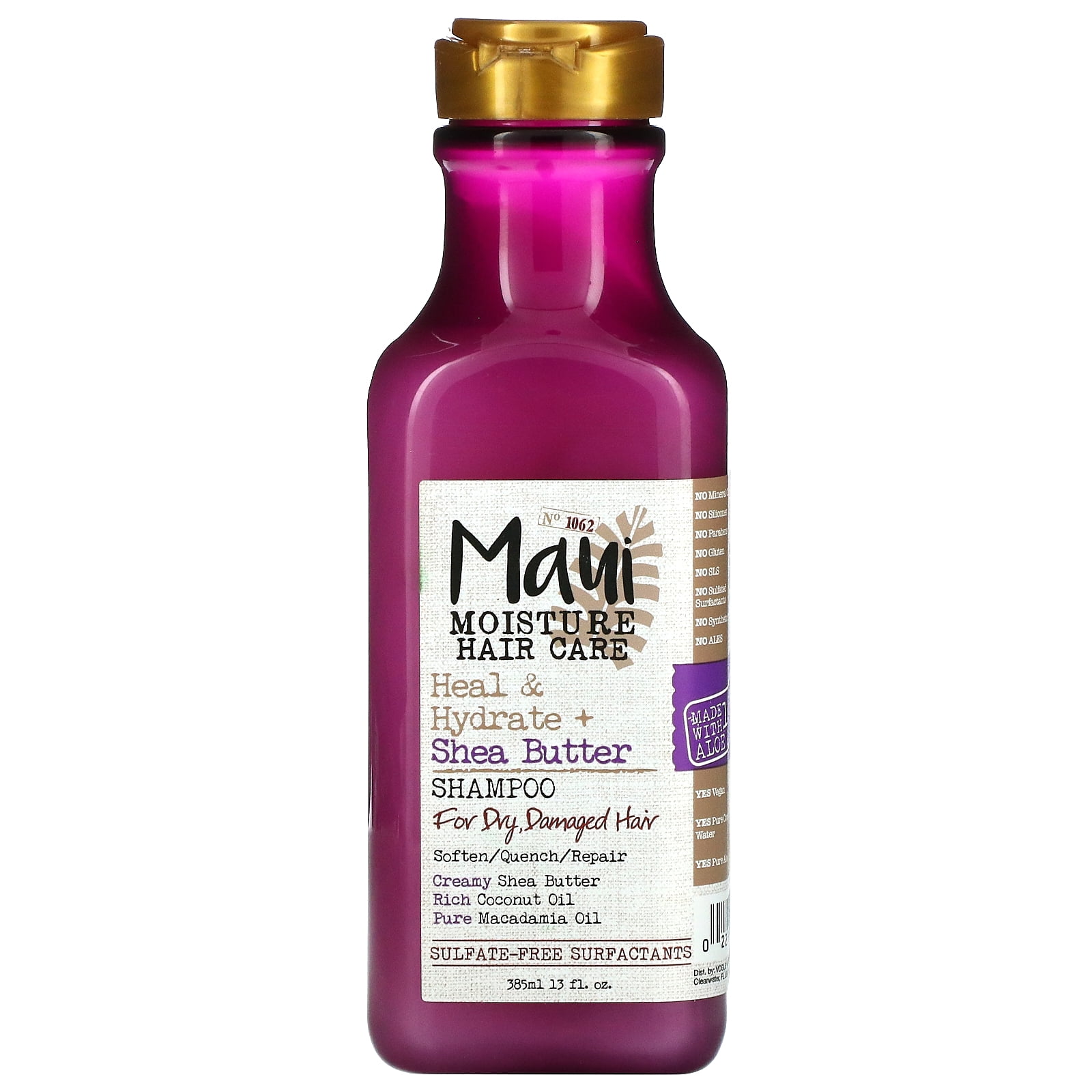 Maui Moisture, Heal Hydrate + Shea Butter, Shampoo, For Dry, Damaged ...