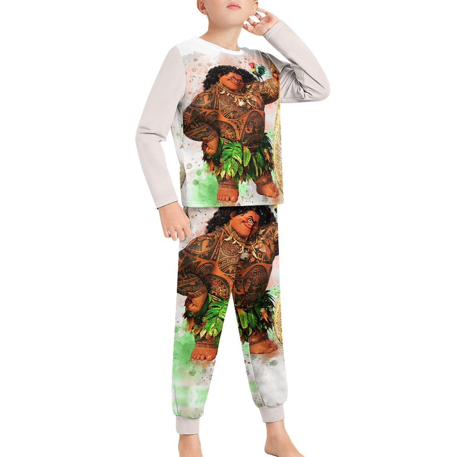 Maui Pajama Suit Sleepwear Long Sleeve Pants And Tops 2-Piece Paj Set ...