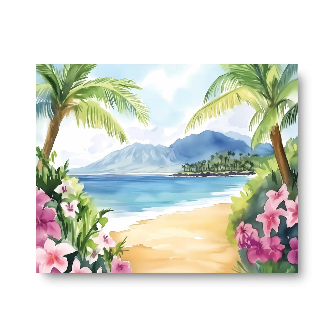 Maui Print, Hawaii Coastal Wall Art, Tropical Island Poster, Hawaiian ...