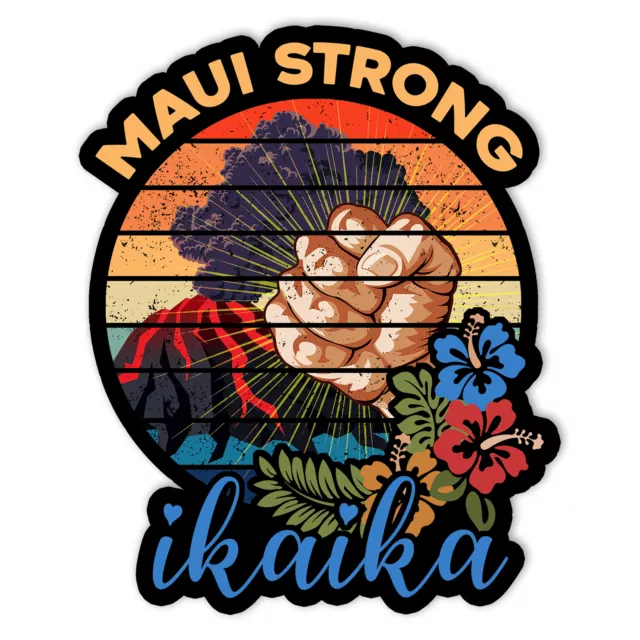 Maui Strong Pray For Maui Hawaii Retro Tropical Flowersticker Phone ...