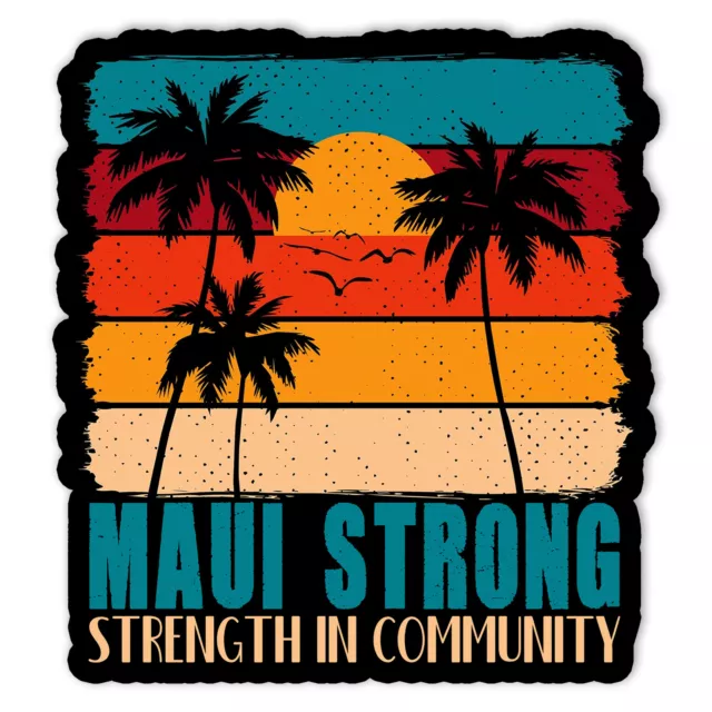 Maui Strong Vintage Tropical Lahaina Island Love Sticker Phone Decal ...