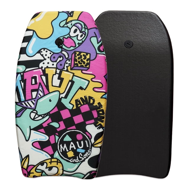 Maui and Sons 33 inch Lightweight Bodyboard with Leash - Graffiti in ...