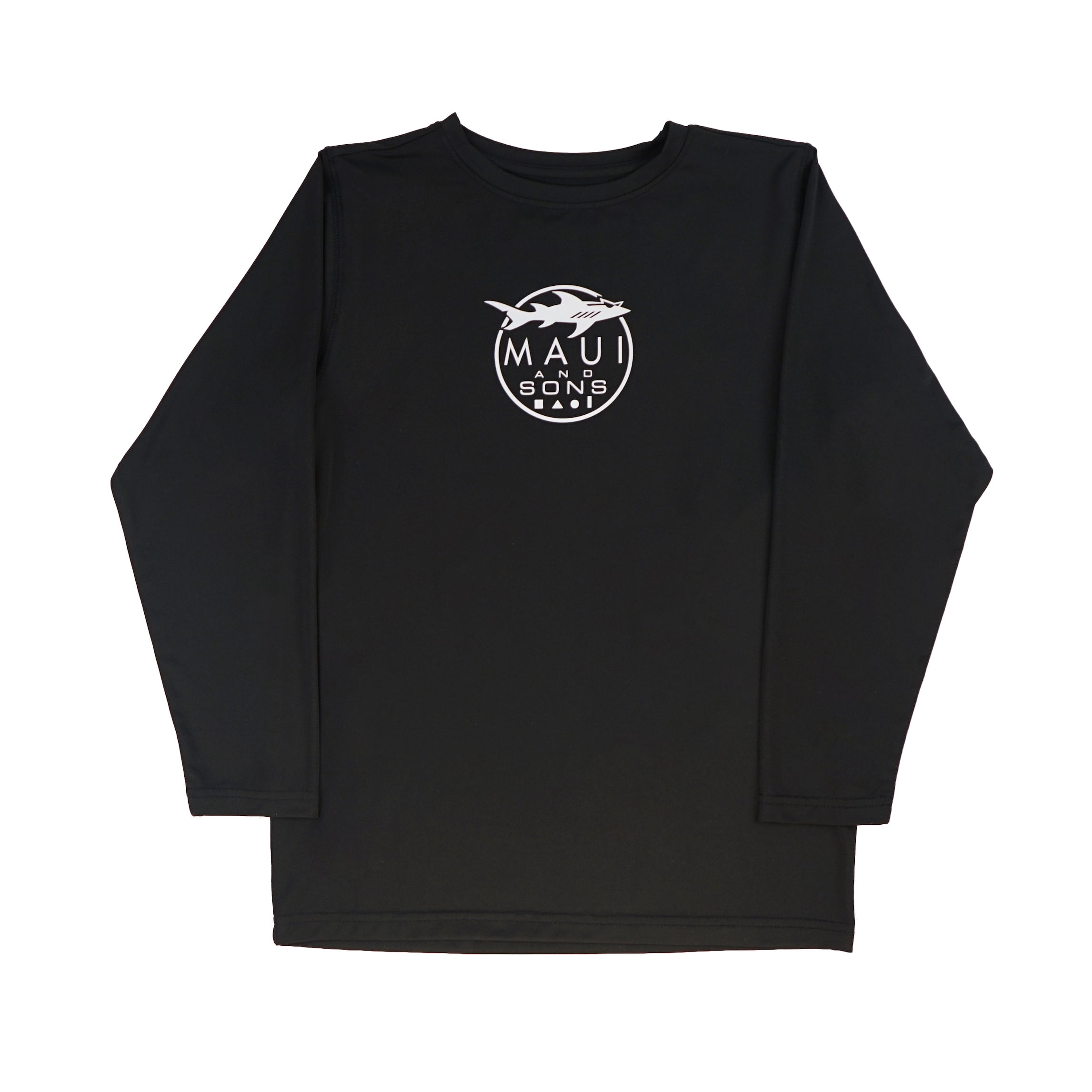 Maui and Sons Boys LS Sunshirt, Sharkin’ UV Swim Top, Black, Sun ...
