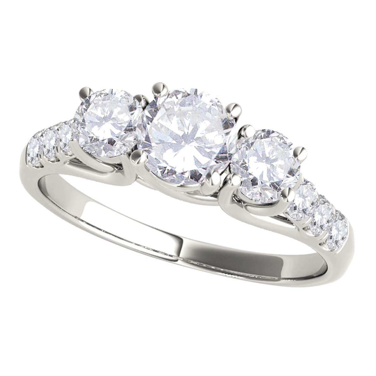 Mauli Jewels 1/4 Carat White Gold Engagement Ring for Women 4-Prong 14k ...