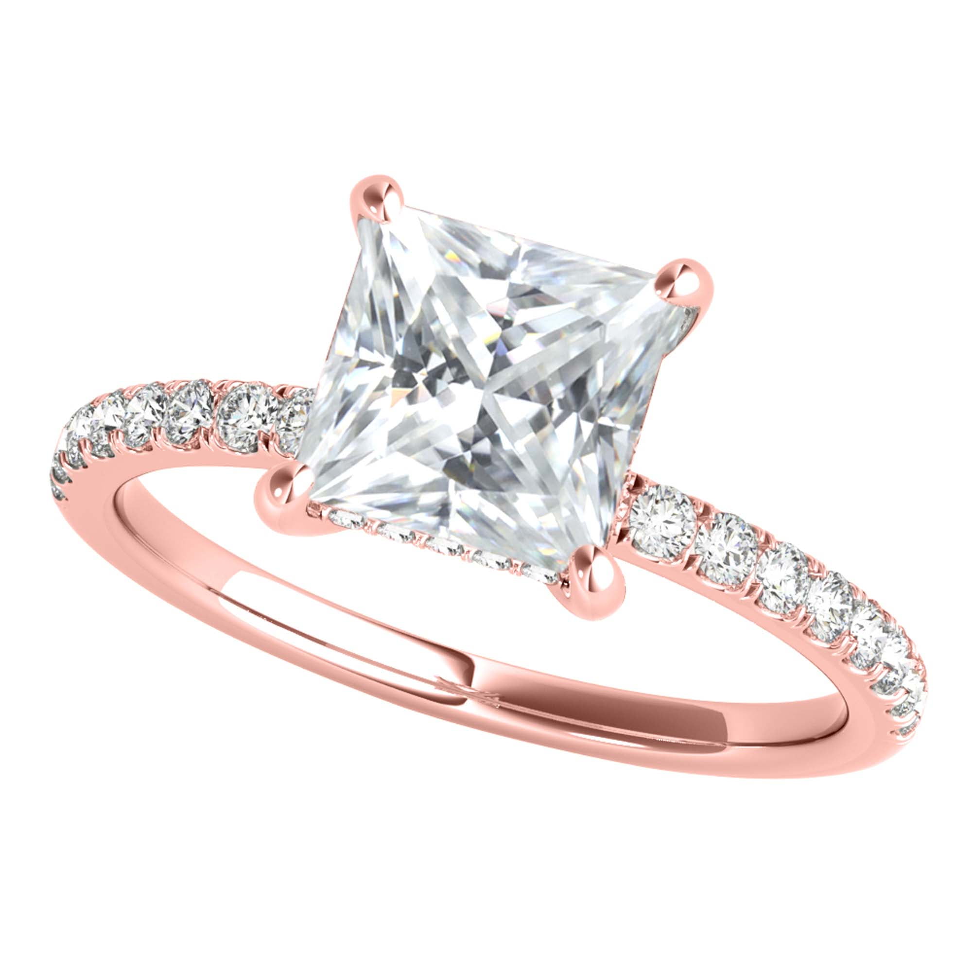 Mauli Jewels 1.55 Carat Princess Moissanite Natural Diamond Engagement ...
