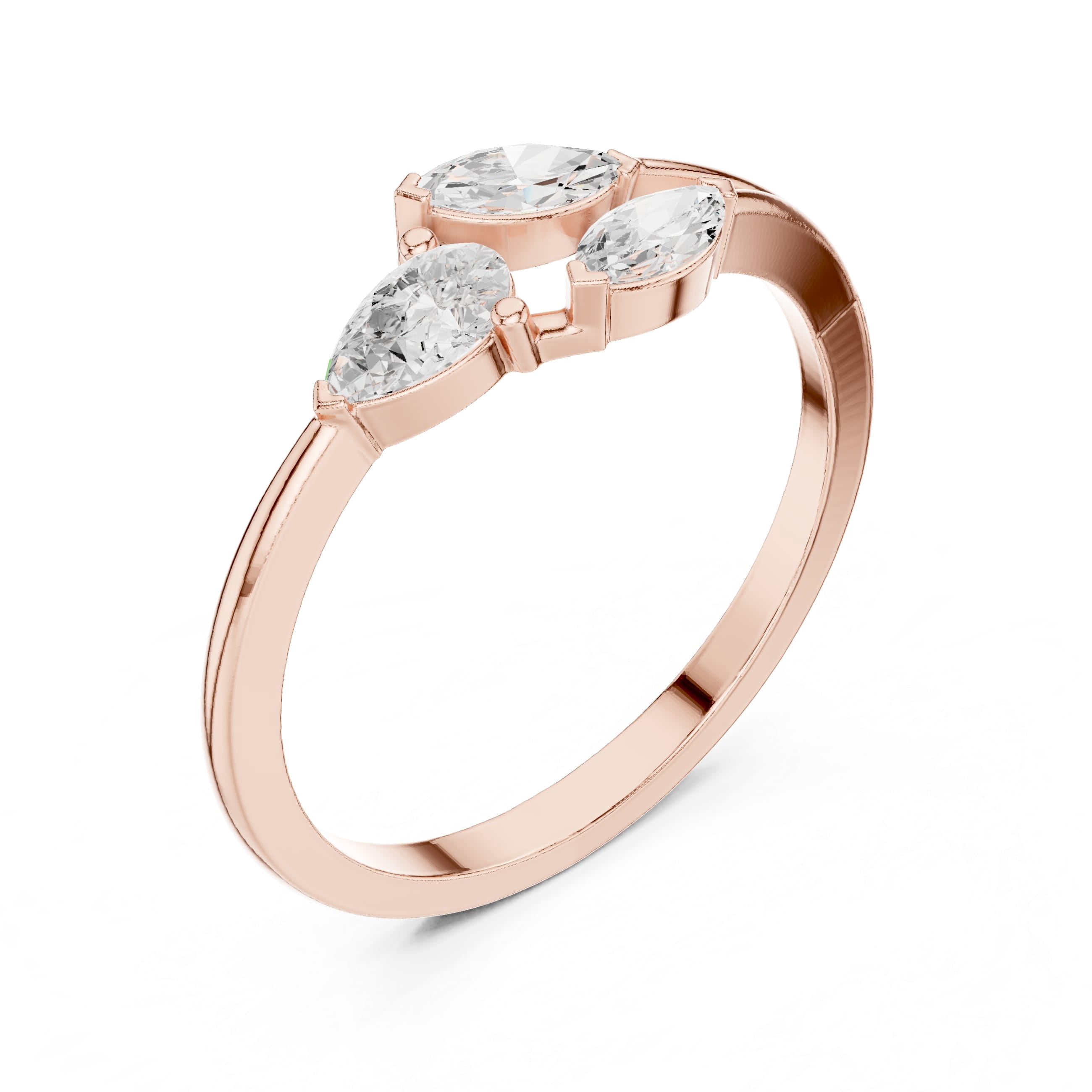 Mauli Jewels 10K Gold 0.5 Ct Lab Grown Diamond Toi et Moi Ring for ...