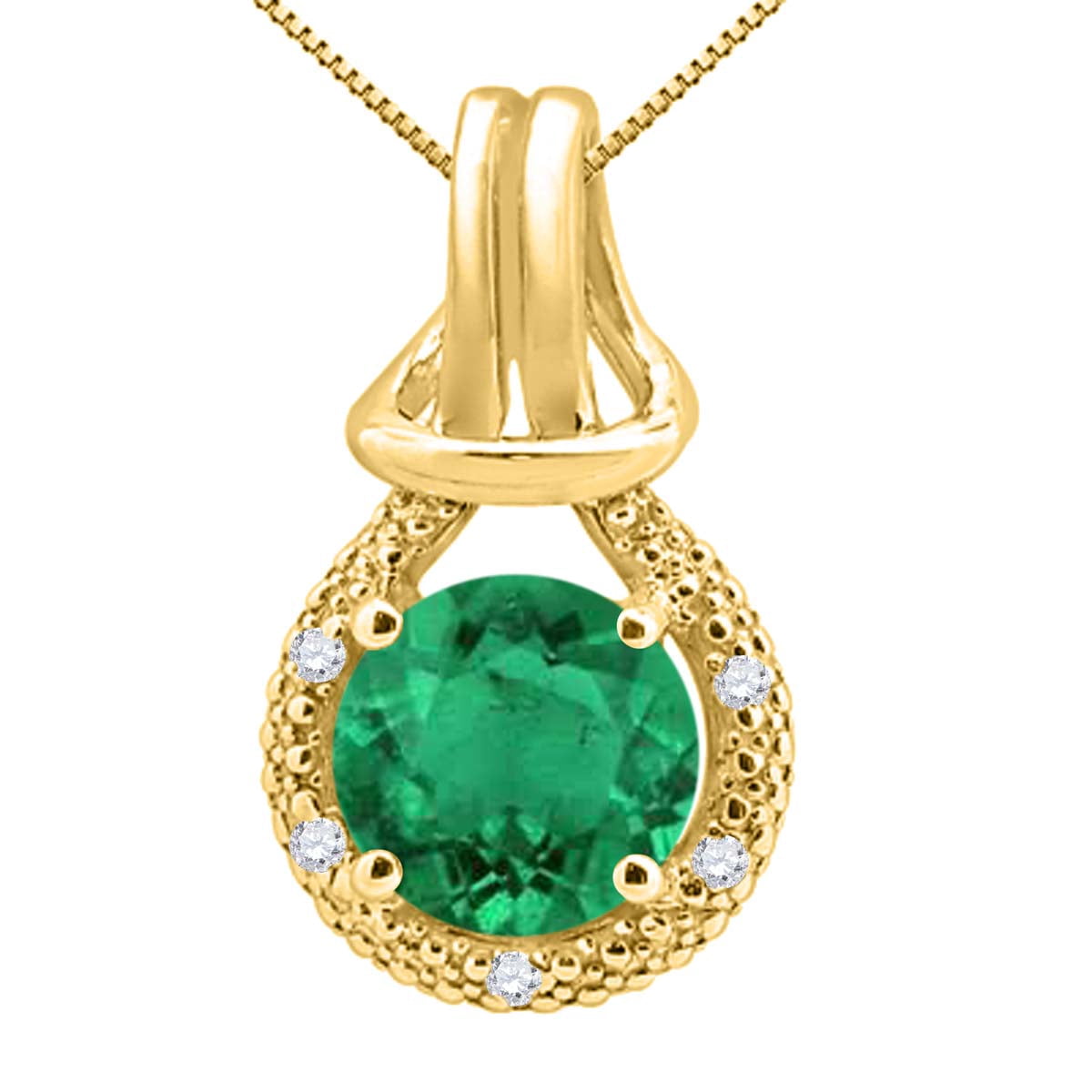 Mauli Jewels Engagement Necklace for Women 2.25 Carat Round Shaped Lab ...