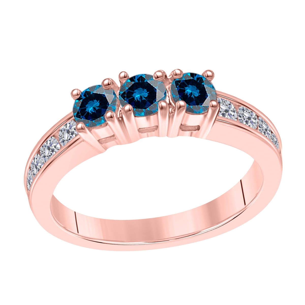 Mauli Jewels 1 Carat Lab Grown Blue and White Diamond Engagement Ring ...
