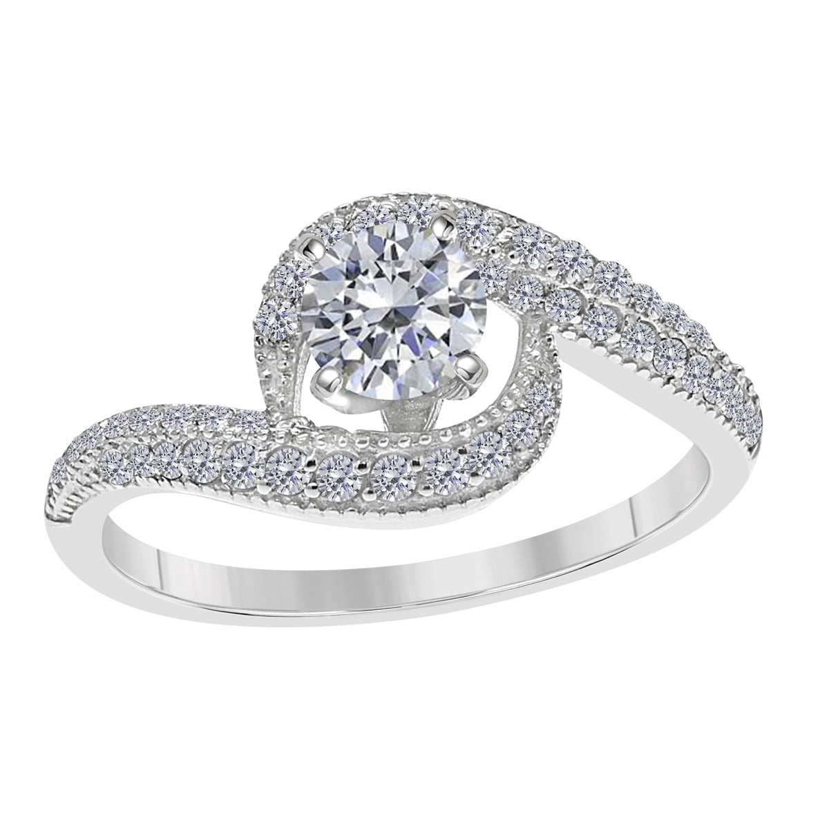 Mauli Jewels Engagement Rings for Women 1 Carat Diamond Engagement Ring ...