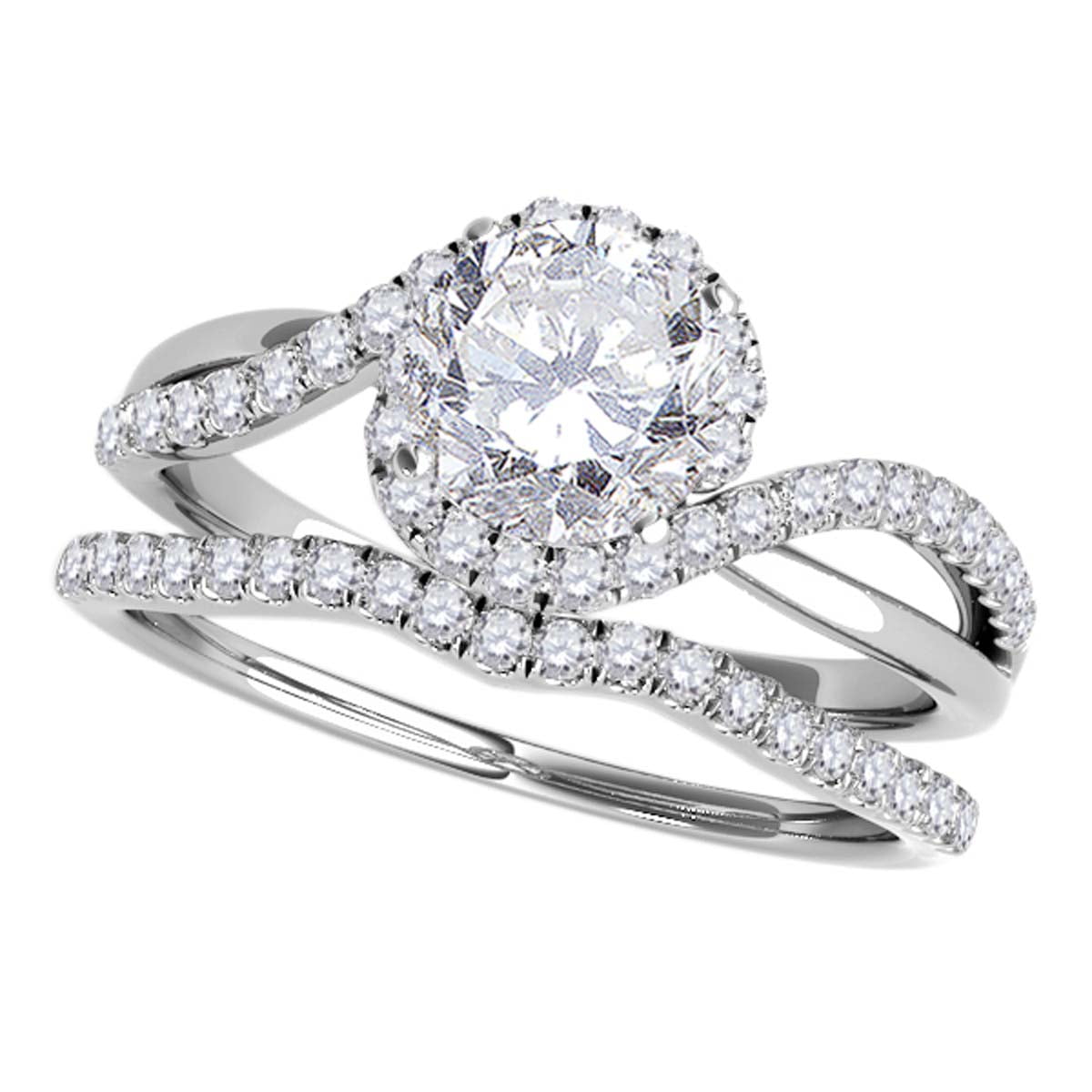 Mauli Jewels Engagement Rings for Women 3/4 Carat Halo Diamond ...