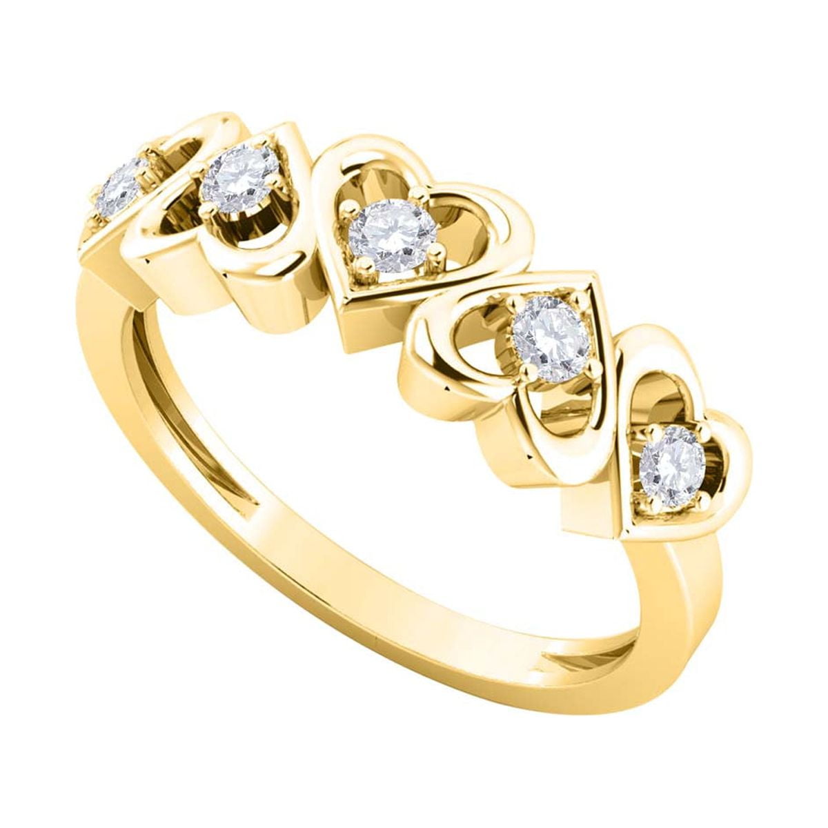 Mauli Jewels Rings for Women 1/4 Carat Heart Shape Diamond Ring Prong ...