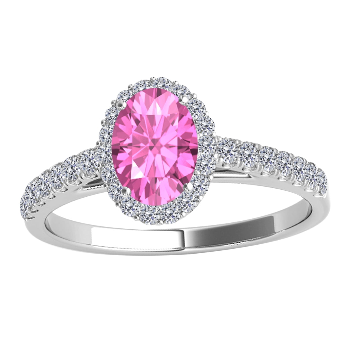 Mauli Jewels Rings for Women 1.75 Carat Diamond And Oval Shaped Pink ...