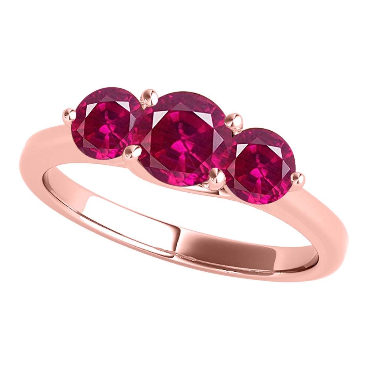 Mauli Jewels Rings for Women 1.85 Carat Three Stone Round Shaped ...