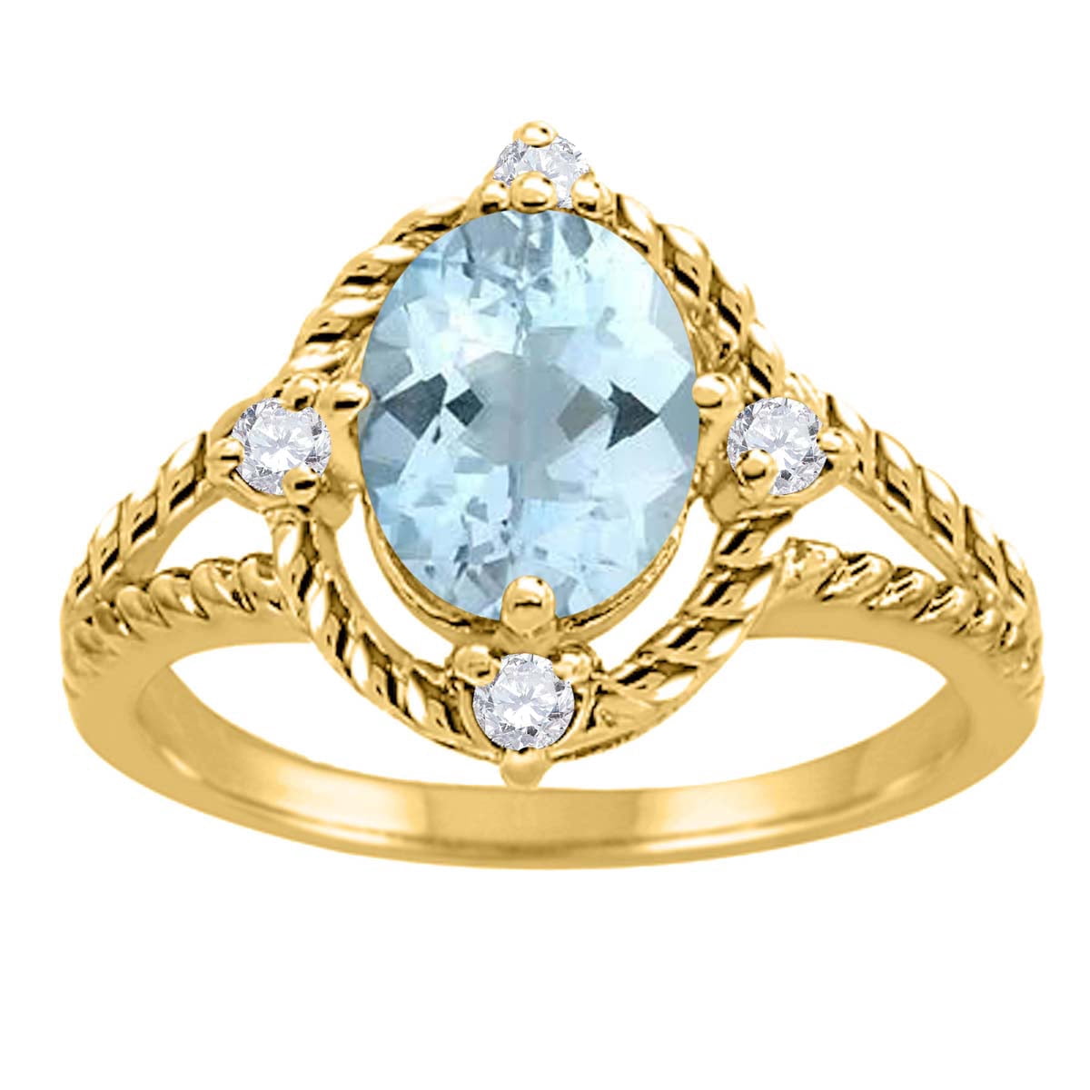 Mauli Jewels Rings for Women 1.87 Carat Aquamarine and Diamond Ring 4 ...