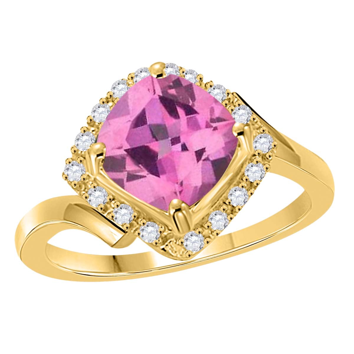 Mauli Jewels Rings for Women 2.30 Carat Diamond And Cushion Cut Pink ...