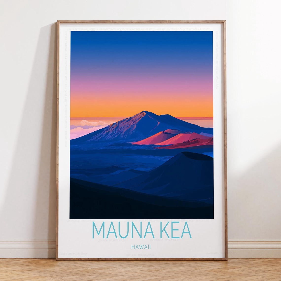 Mauna Kea Hawaii Tropical Peak Wall Art, Unframed Paper Print Size ...