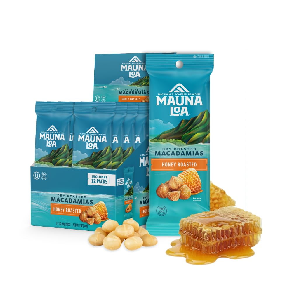 Mauna Loa Honey Roasted GGA1 Macadamia Nuts, 12 Pack of 1 oz Single ...
