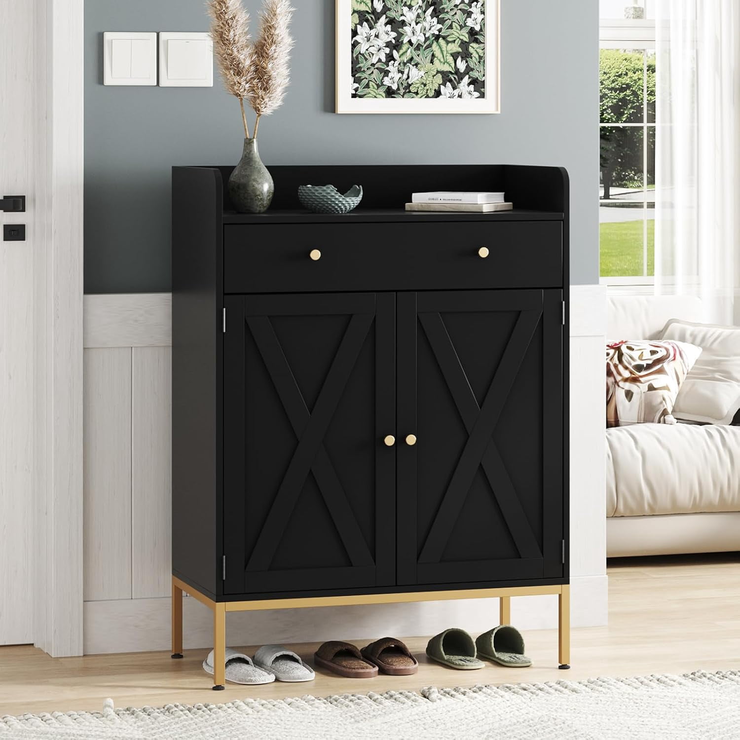 Maupvit Front Entry Shoe Storage Cabinet with Doors and Drawers, 20 ...