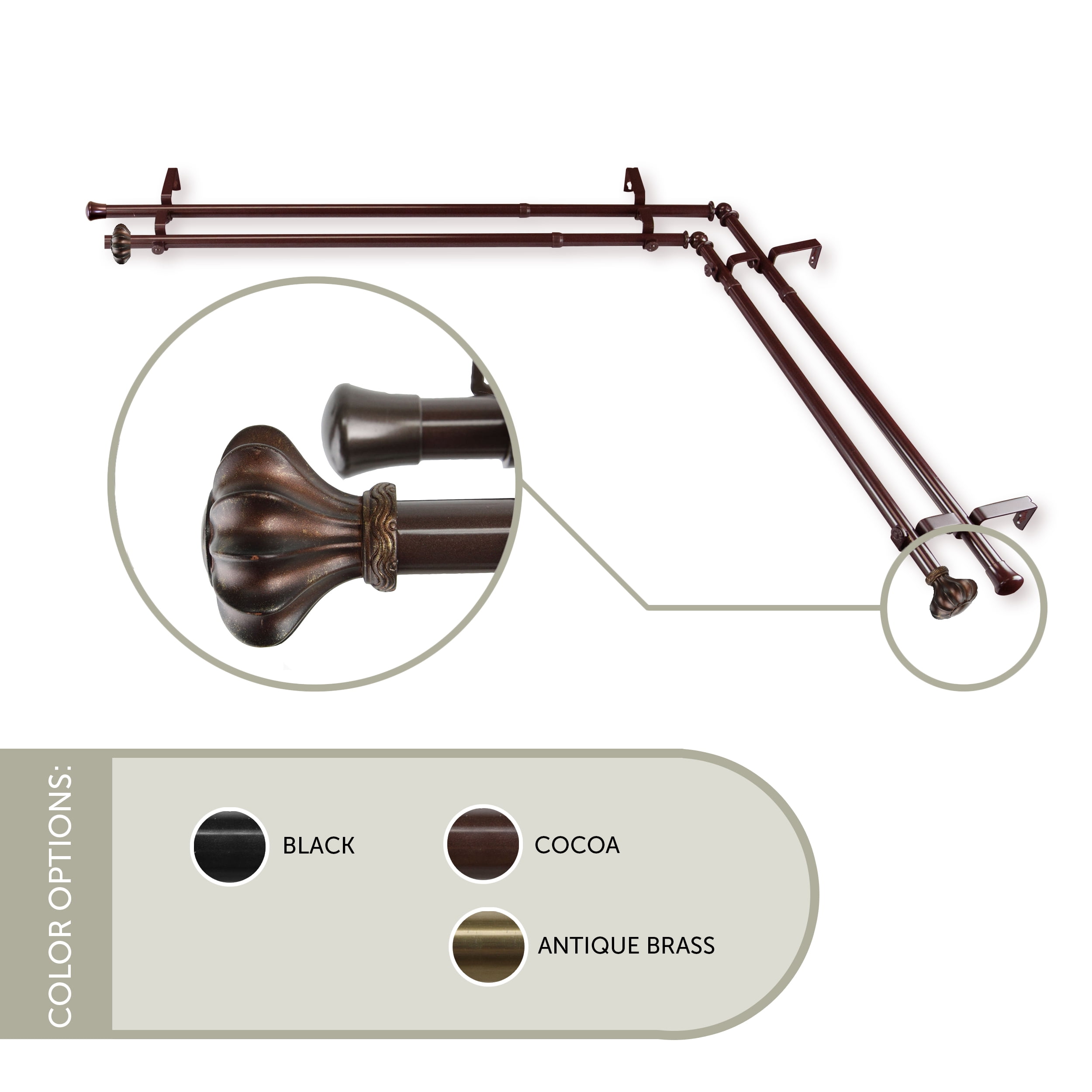 Free Shipping! Central Design Products 13/16 in Double Corner Curtain ...