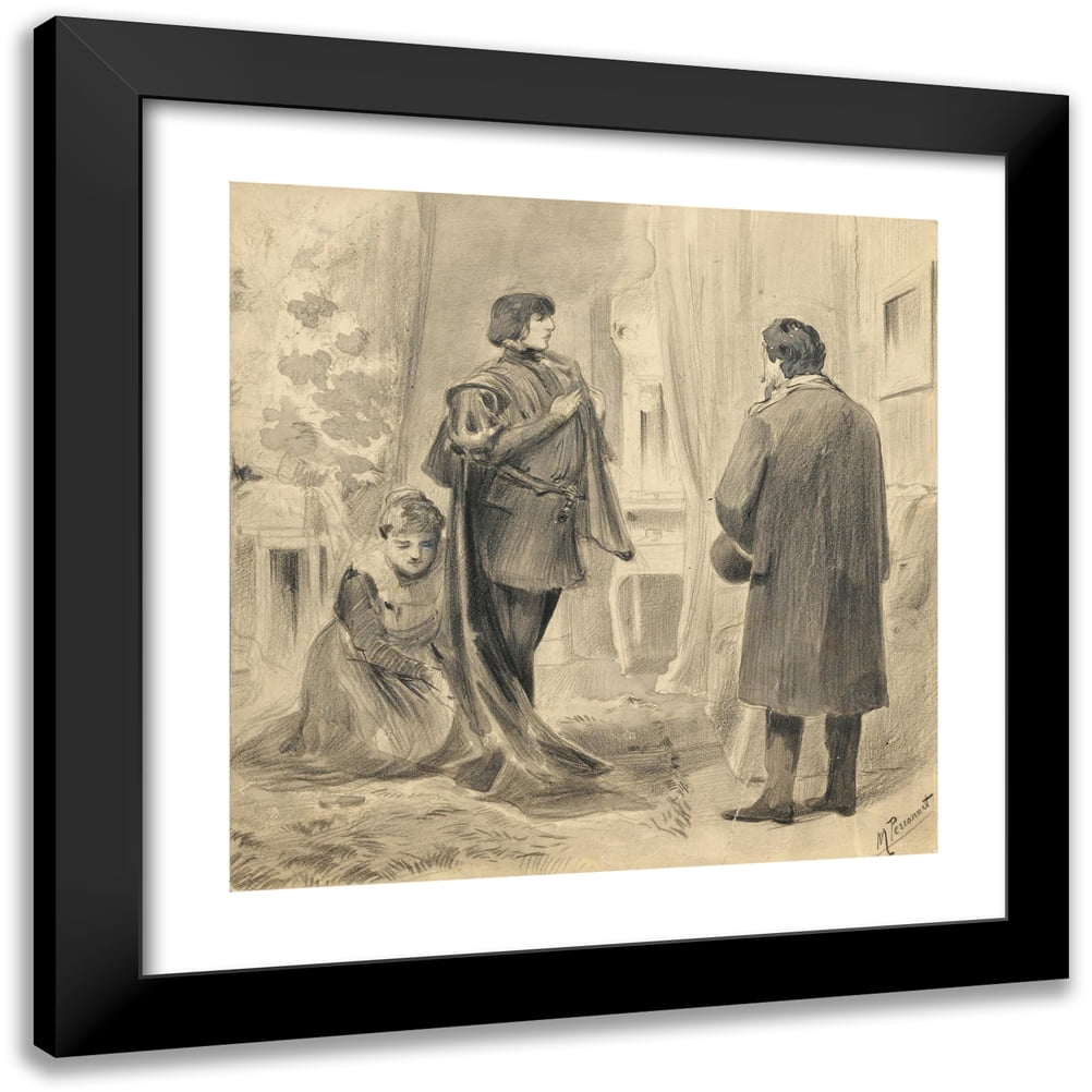 Maurice Perronnet 20x20 Black Modern Framed Museum Art Print Titled ...