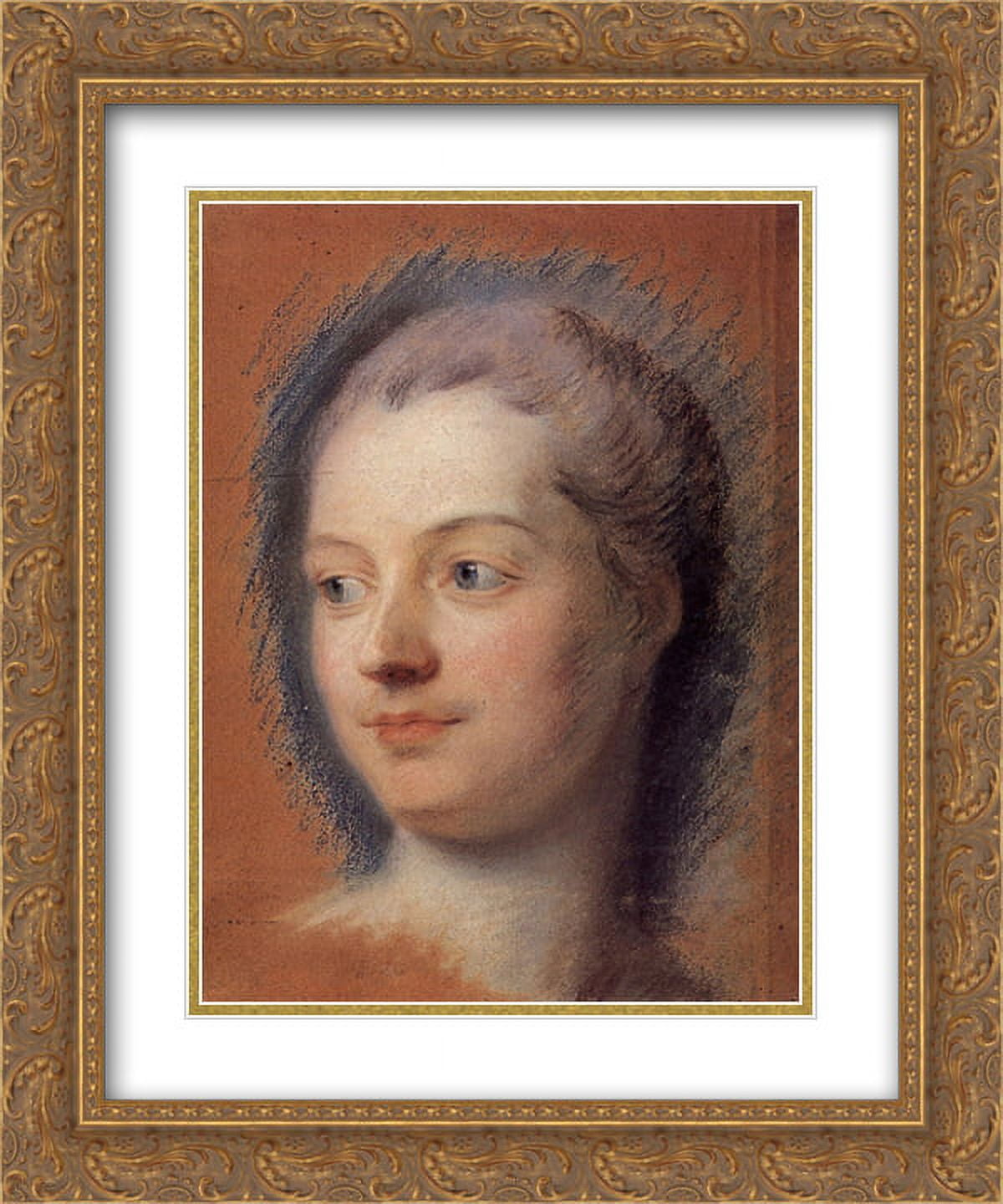 Maurice Quentin de La Tour 2x Matted 20x24 Gold Ornate Framed Art Print ...