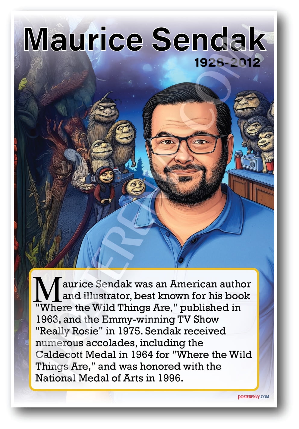 Maurice Sendak - Children's Author - Biography Poster 18 x 12 inch ...