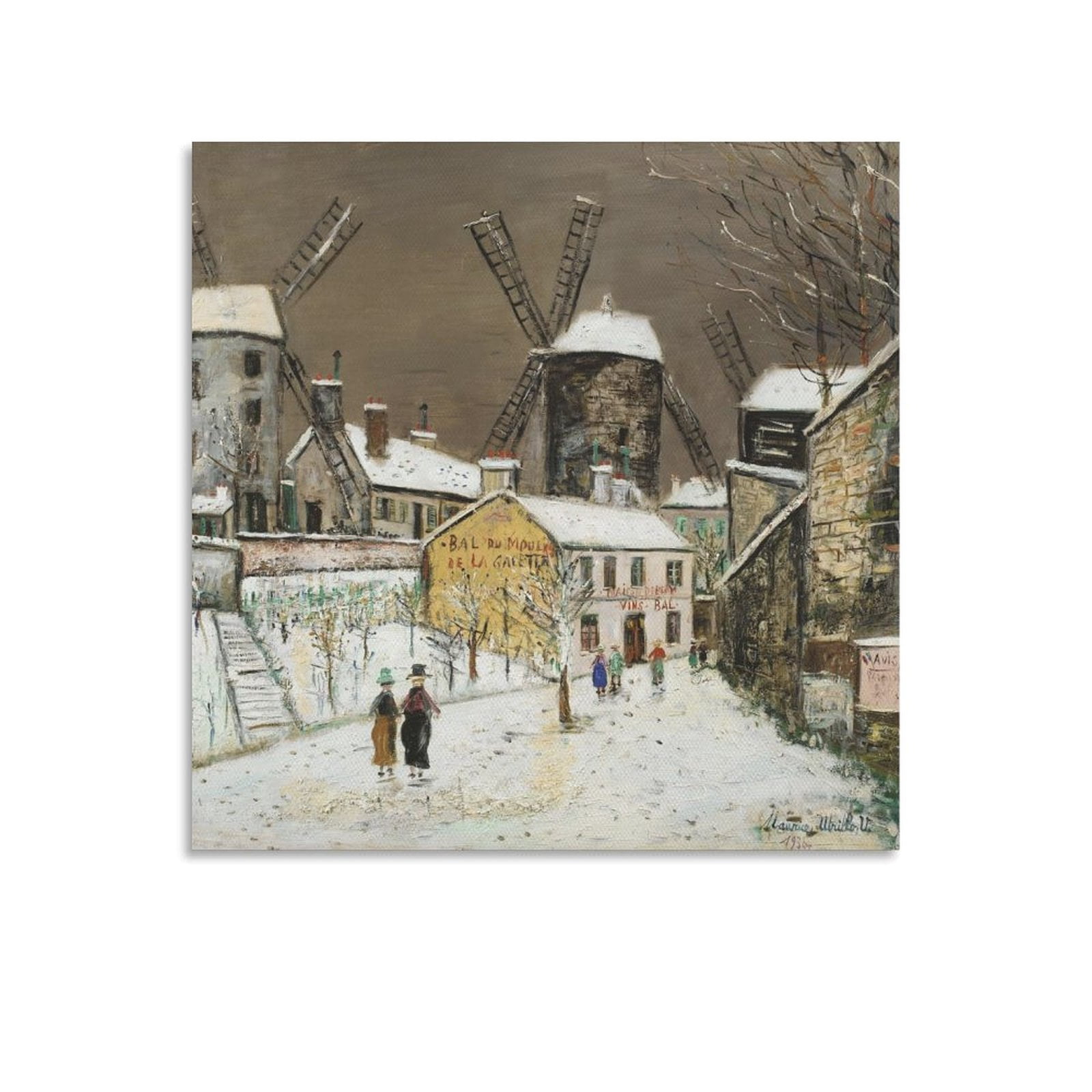 Maurice Utrillo Snow in The Three Mills Montmartre Poster Painting On ...