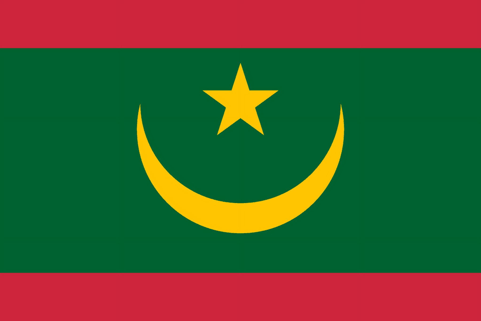 Mauritania 3'x5' Flag and Spinner Flagpole Set, Includes Flag, 6 ...