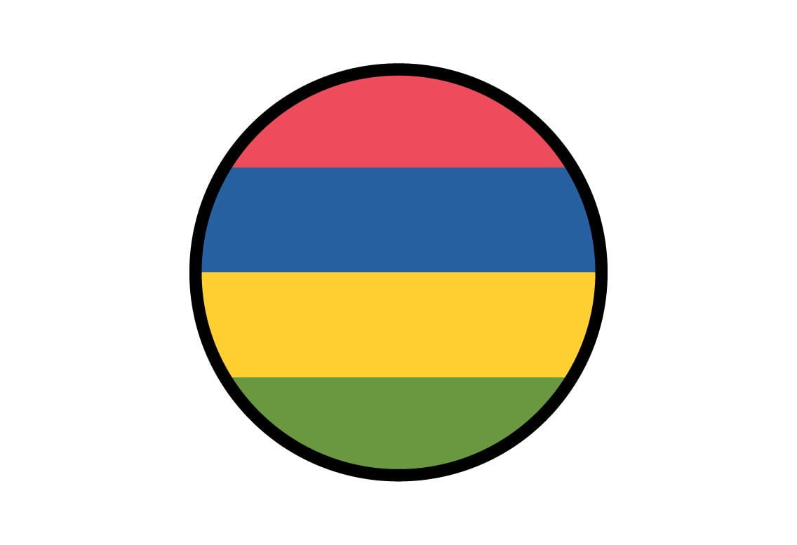 Mauritius Flag Circle Sticker Decal 4 inches - 4 inch - Walmart.com