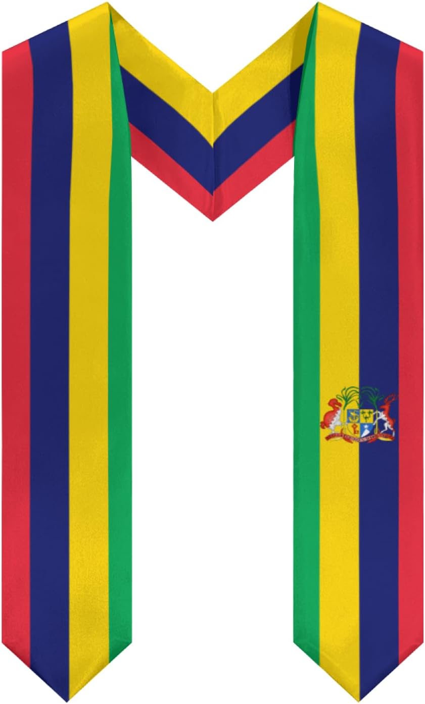 Mauritius Flag Graduation Stole Shawl Sash Honor For Study Aboard ...