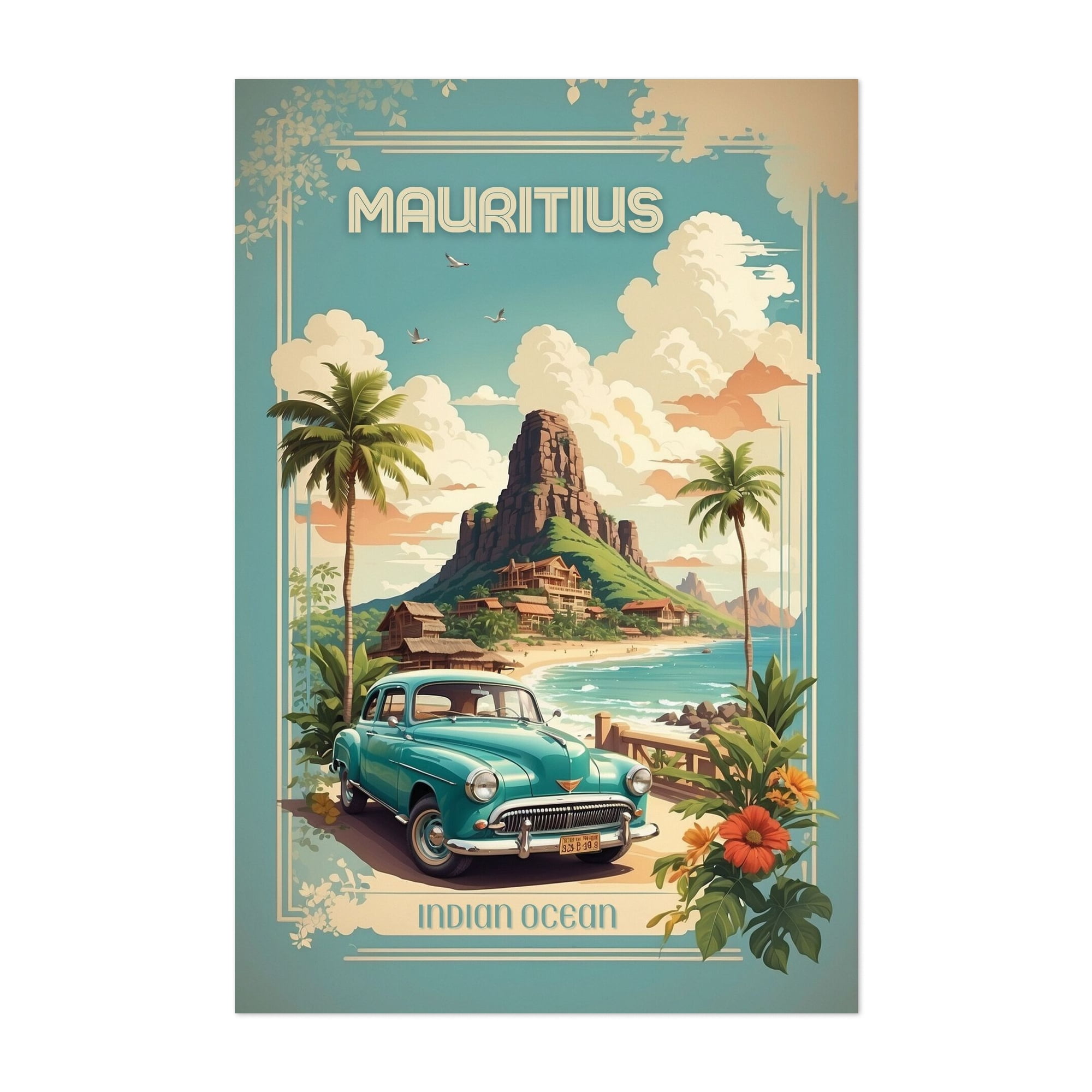 Mauritius Island Odyssey: Vintage Travel Poster - Mauritius ...