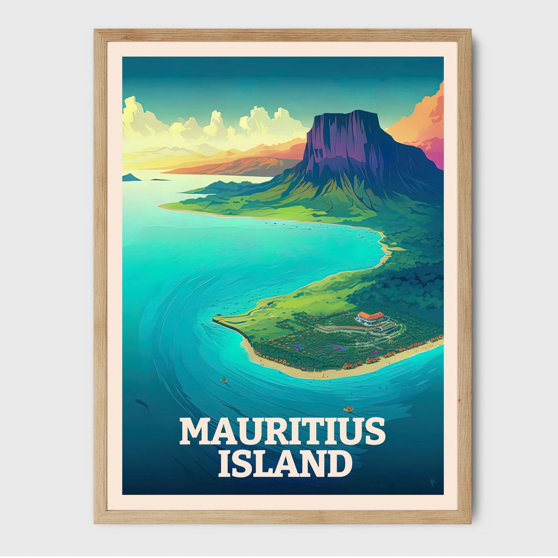 Mauritius Island Travel Print, Coastal Decor, Island Decor, Coastal ...