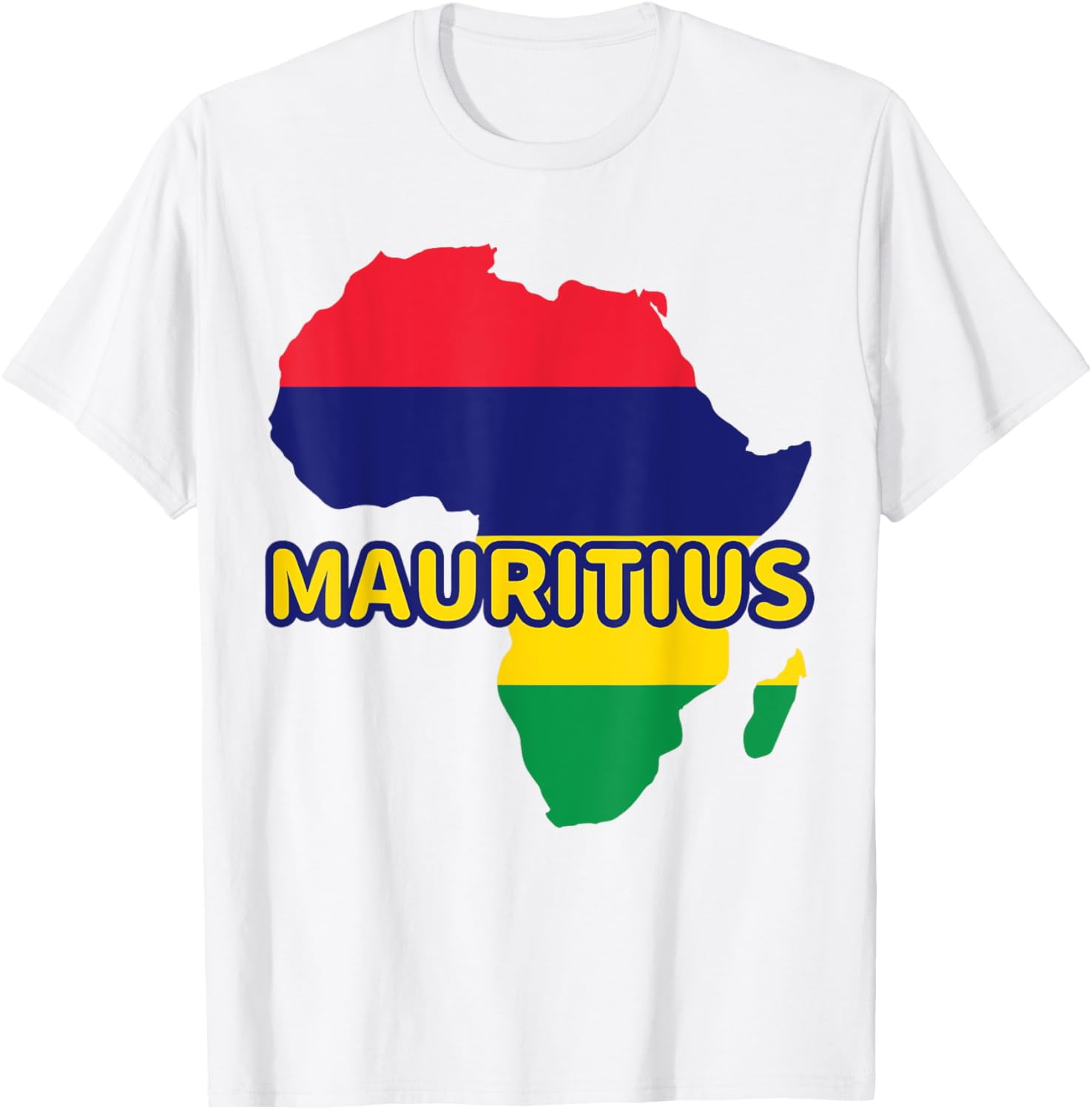 Mauritius Mauritian Pride Flag Map Africa Print T-Shirt - Walmart.com