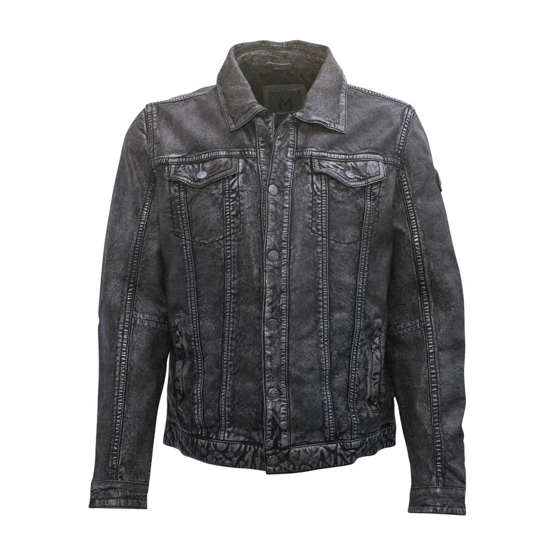 Mauritius Men's Genuine Leather Jacket- Jean Denim Inspired ...
