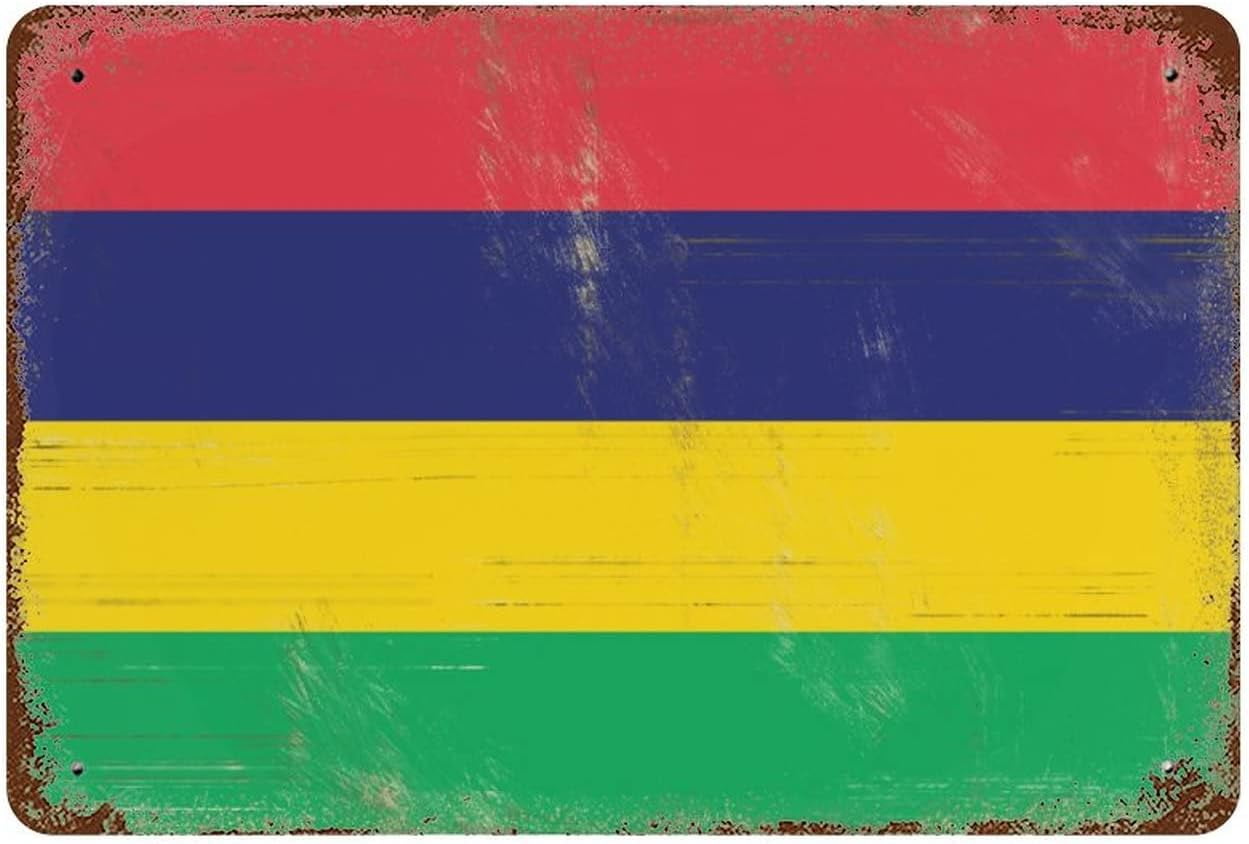 Mauritius Metal Tin Sign Plaque Mauritius National Flag Metal Tin Signs ...
