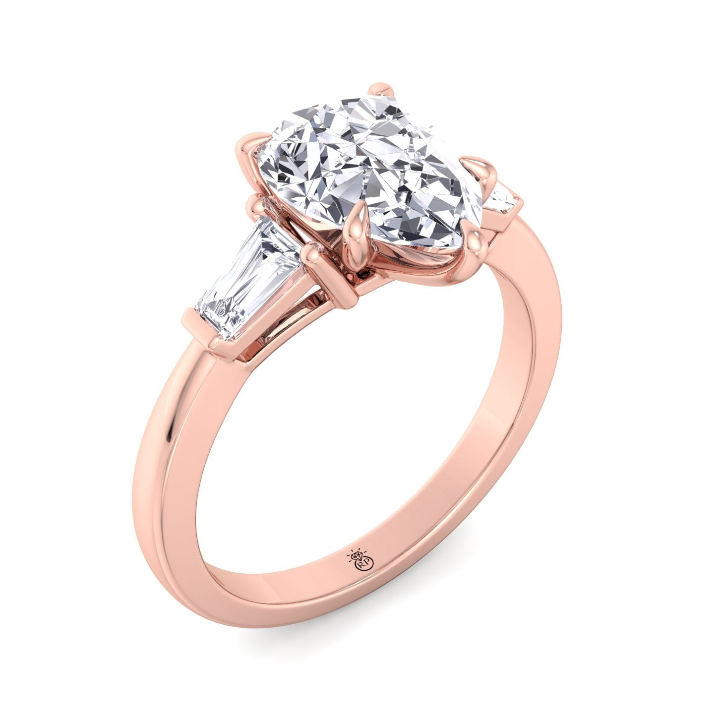Mauritius - Moissanite Pear Shape Lab Diamond Engagement Ring with ...