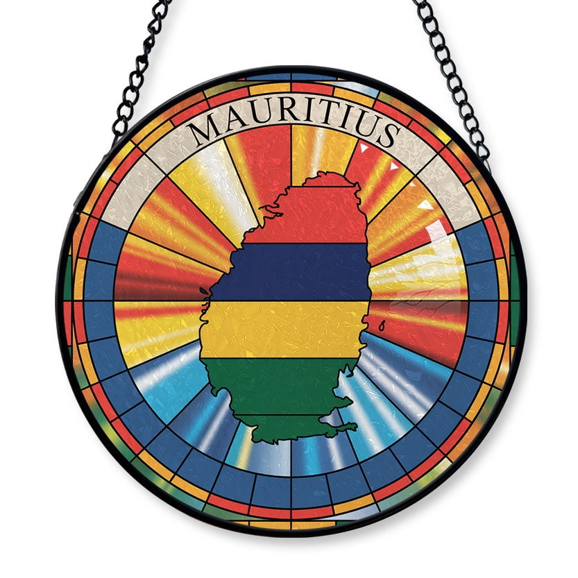 Mauritius Travel Decor Suncatcher Stained Glass Window Hanging, Gift ...