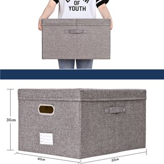 Topumt Foldable Cotton Linen Double Layer Storage Box Clothes Toy Car ...