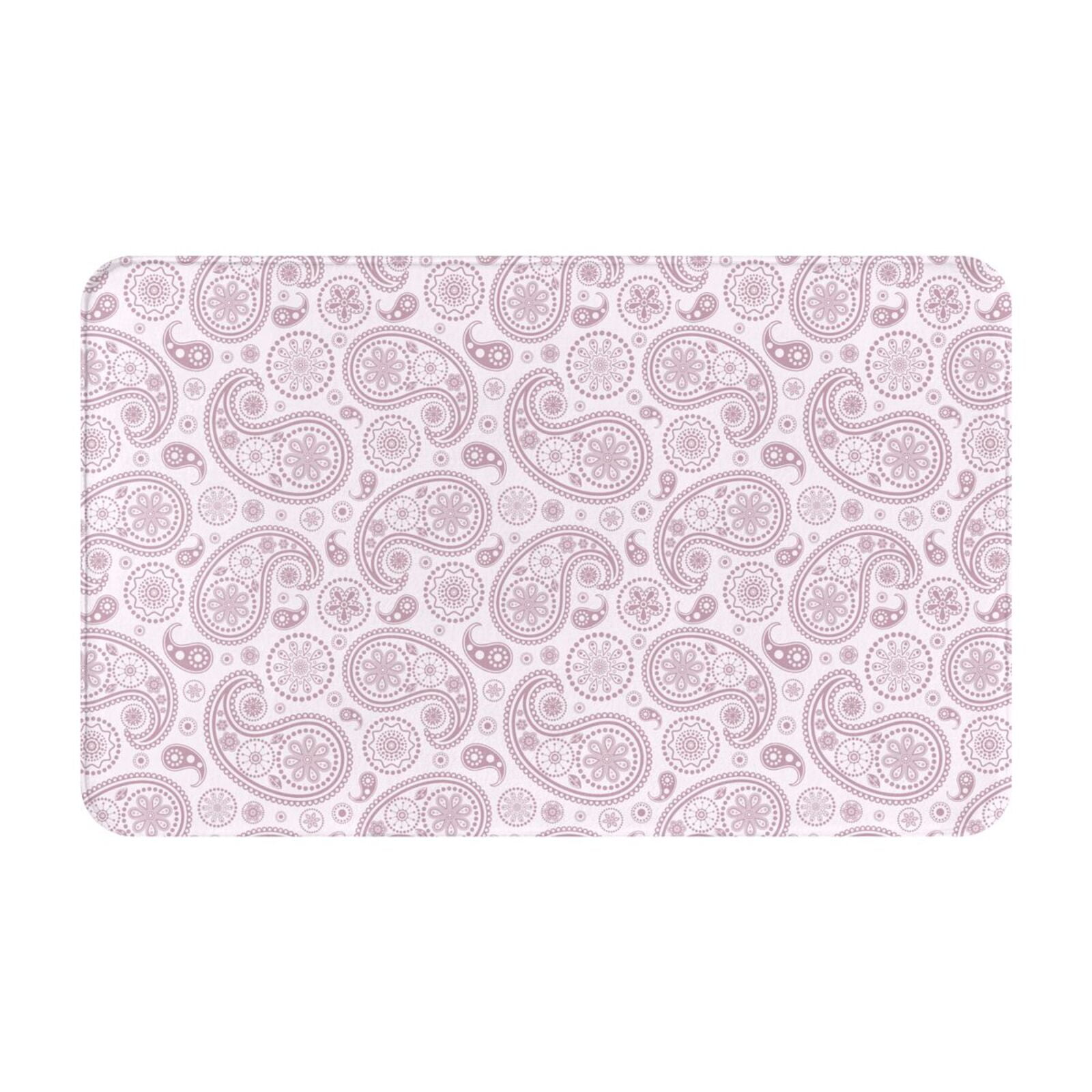 Mauve Paisley Front Door Mat, Indoor Mats for Bedroom Bathroom Kitchen ...