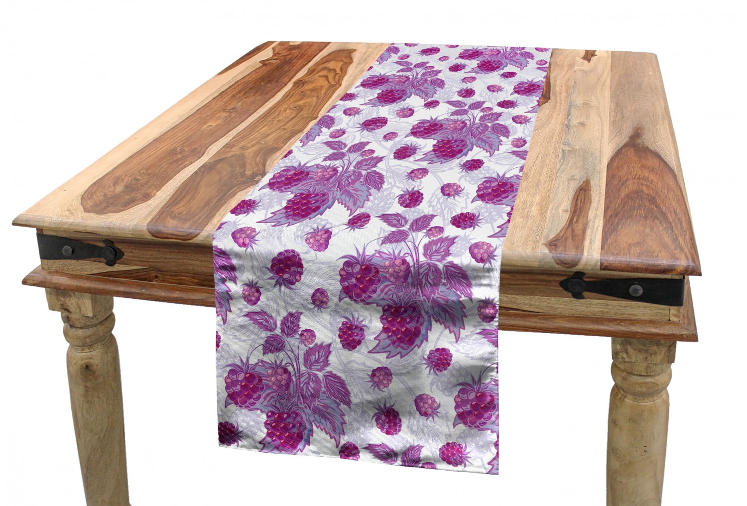 Mauve Table Runner, Vibrant Raspberries Branches Leaves Freshening ...