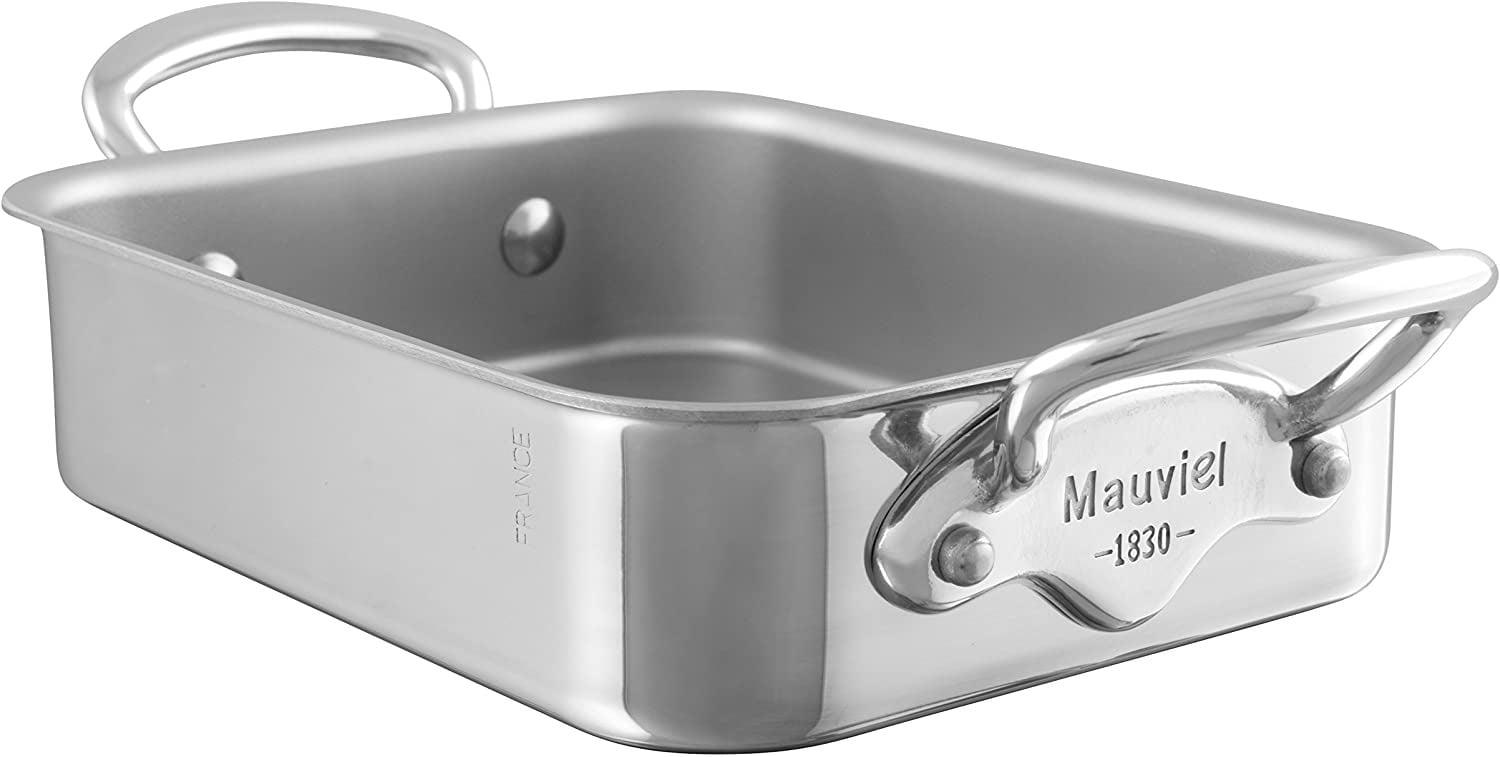 Mauviel M'Minis Stainless Steel Rectangular Roasting Pan, 7.1 X 5.5 ...