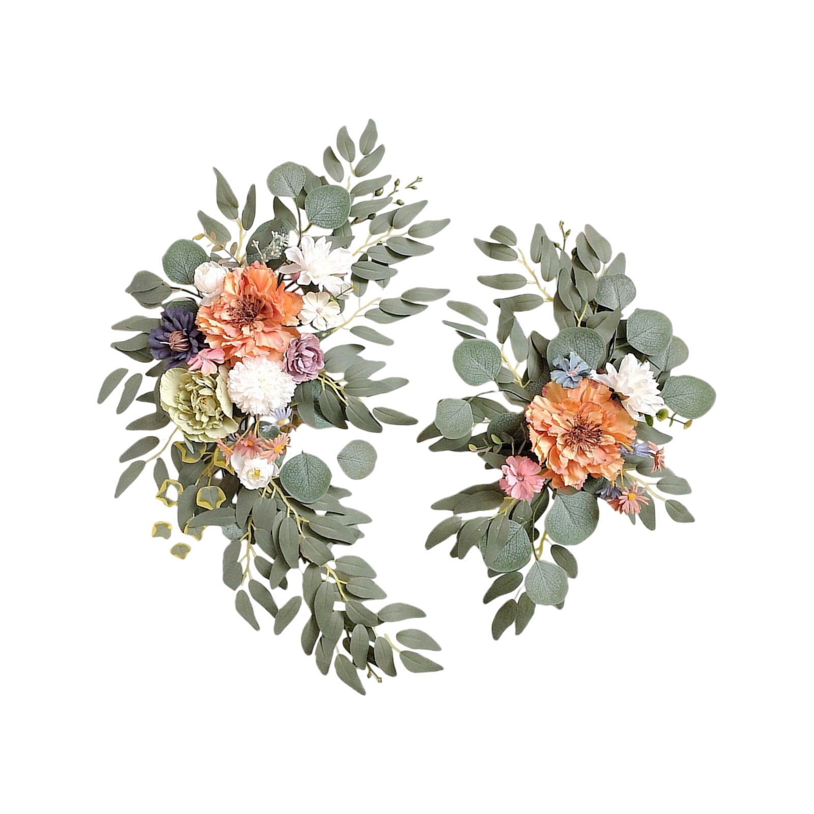 Mauxuk 2-Pack Artificial Wedding Flowers Set, Silk Floral Decor for ...