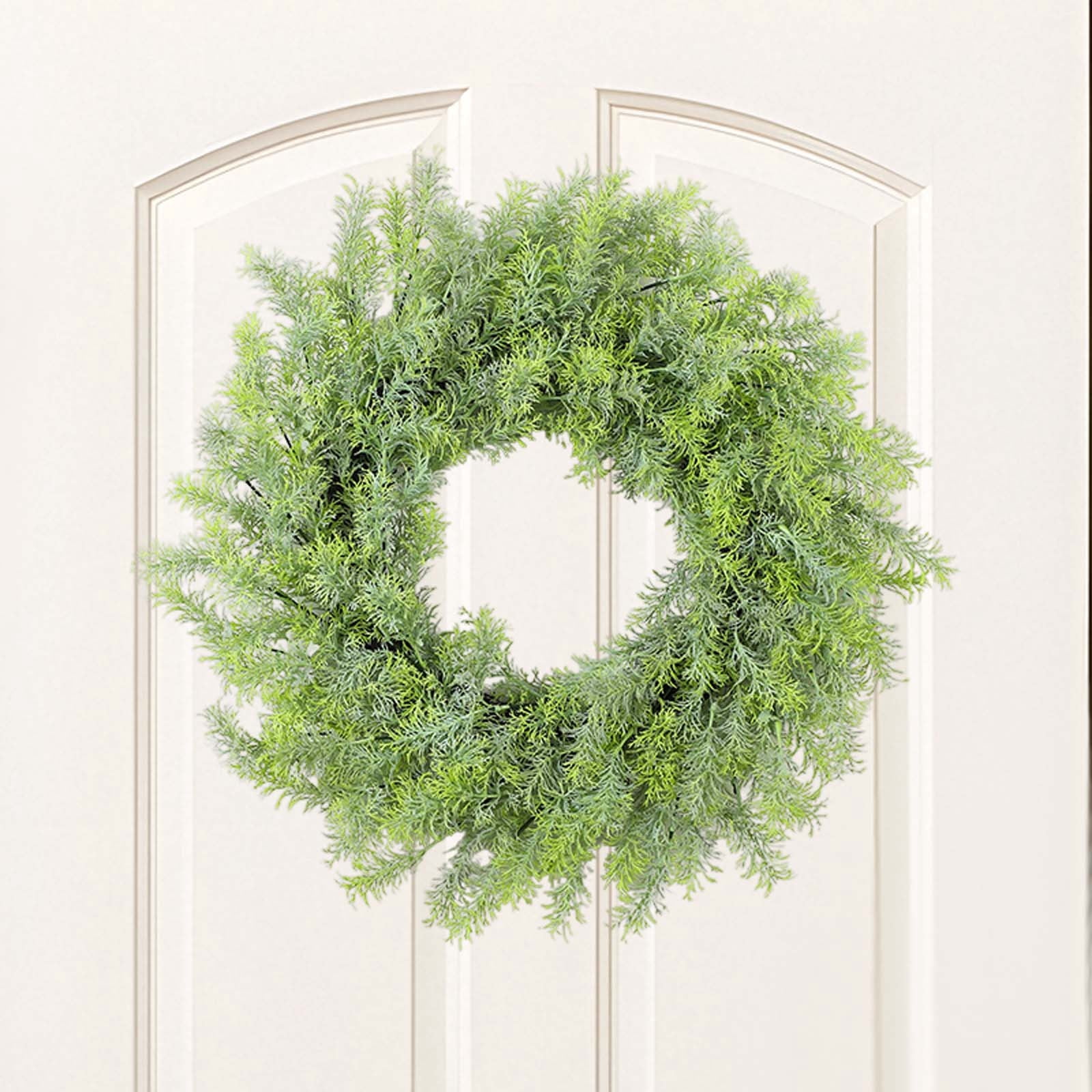 Mauxuk Artificial Green Wreath for Front Door - All Season Decor for ...