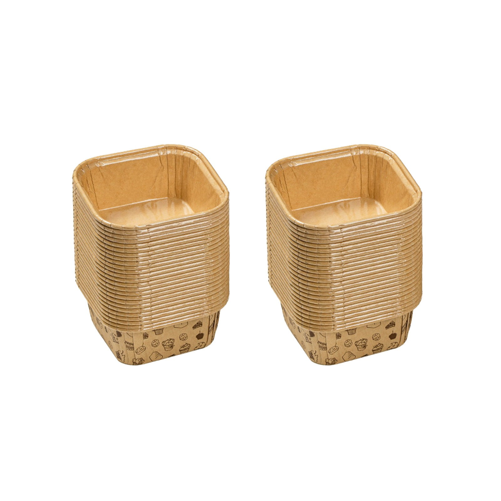 Mauxuk Disposable Cake Boxes 50-Pack, Brown Coated Paper Baking Boxes ...