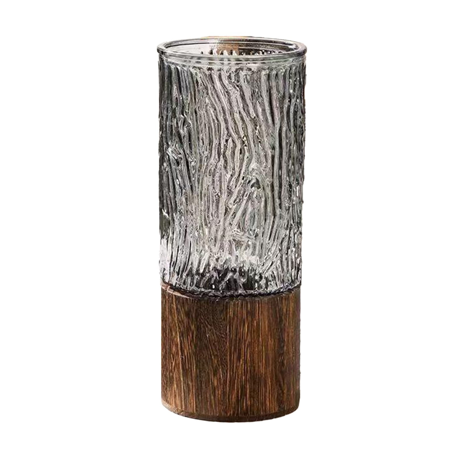 Mauxuk Elegant Bark Pattern Glass Vase - Bohemian Style Home Decor ...