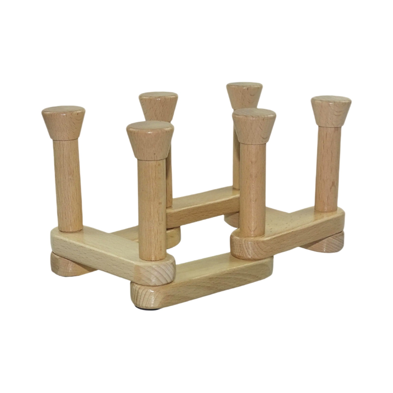 Mauxuk Foldable & Detachable Wooden Cup Drained Storage Rack - Beech ...