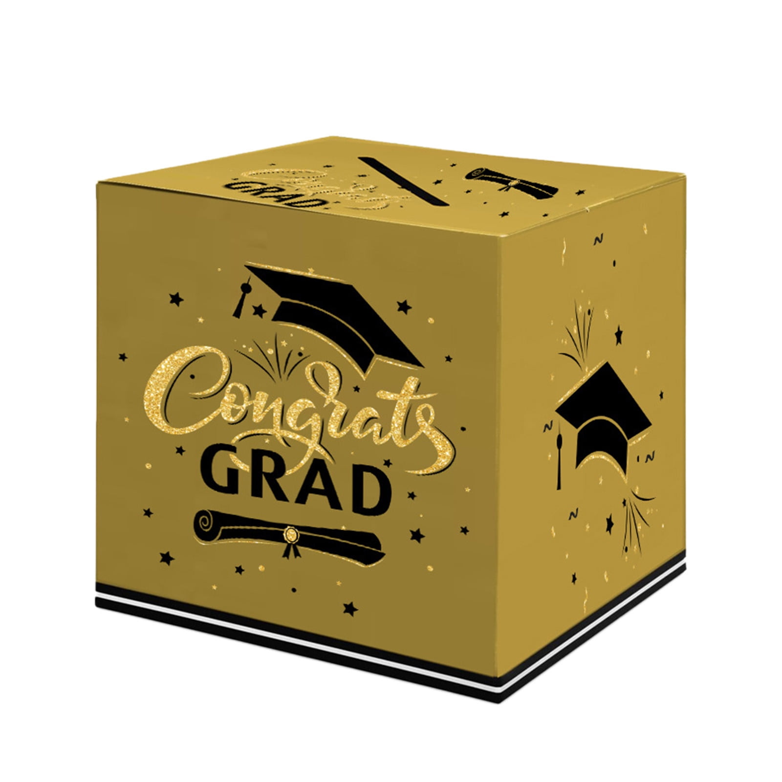 Mauxuk Graduation Card Box - Elegant Blue Paper Message Box, 9.8x9.8 ...