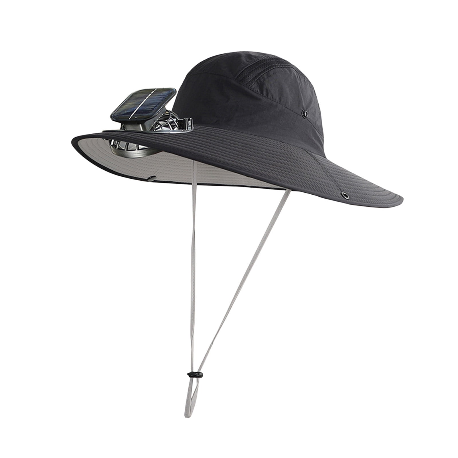Mauxuk Rechargeable Solar Fan Hat for Outdoor, 3 Speeds, USB Charging ...